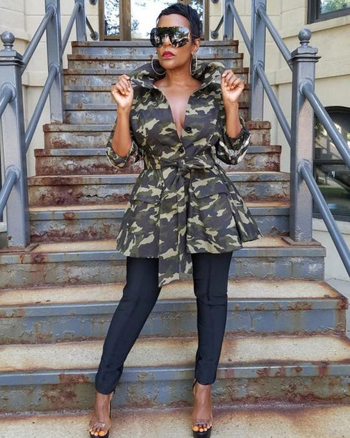 Camo Sequin Peplum Jacket | Camo Jacket | Girsintrendy – Girlsintrendy